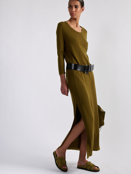 Women ready-to-wear | Olive green knitted dress | BarbaraBui Women ready-to-wear | Olive green knitted dress | BarbaraBui
