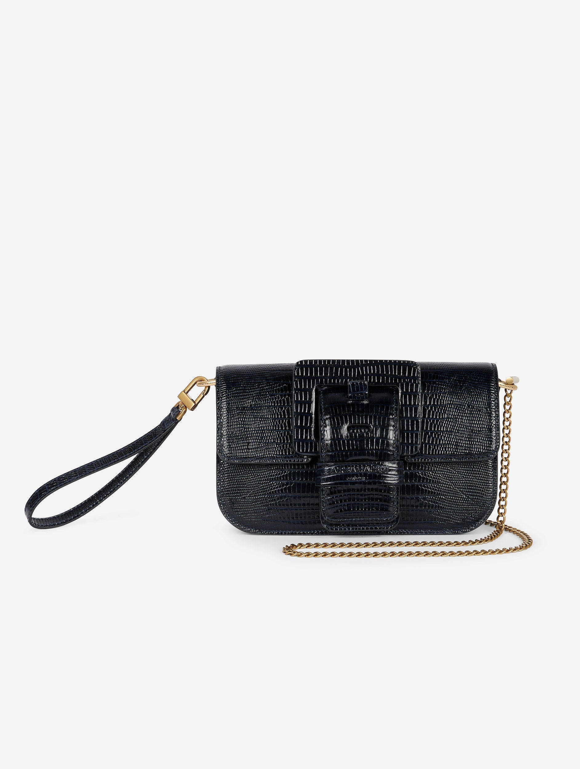 Maroquinerie Femme | Petit Sac "Like Me" en cuir stampé lézard marine ...