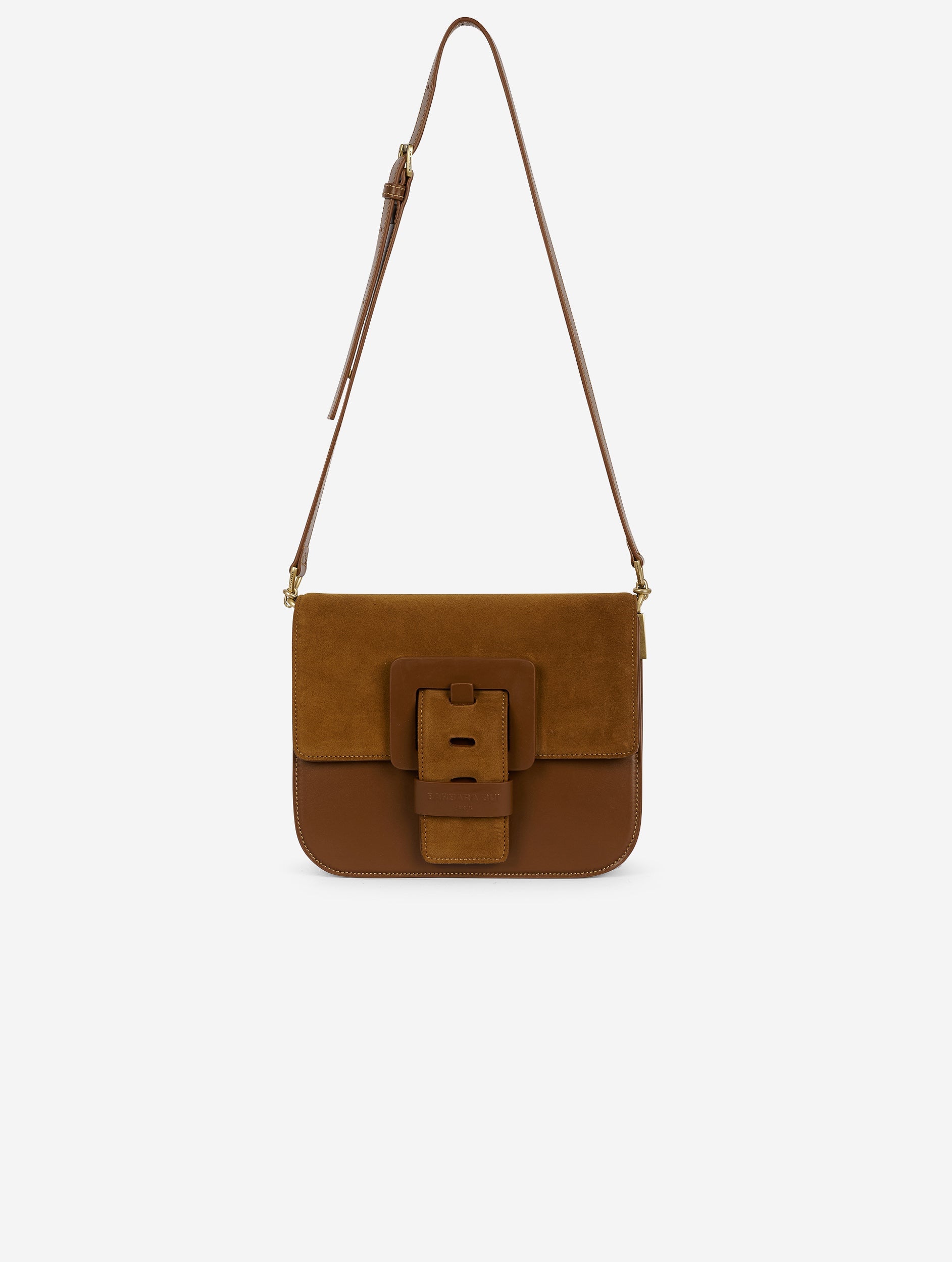 Maroquinerie Femme | Sac "Touch Me" en daim et cuir caramel | Barbara ...