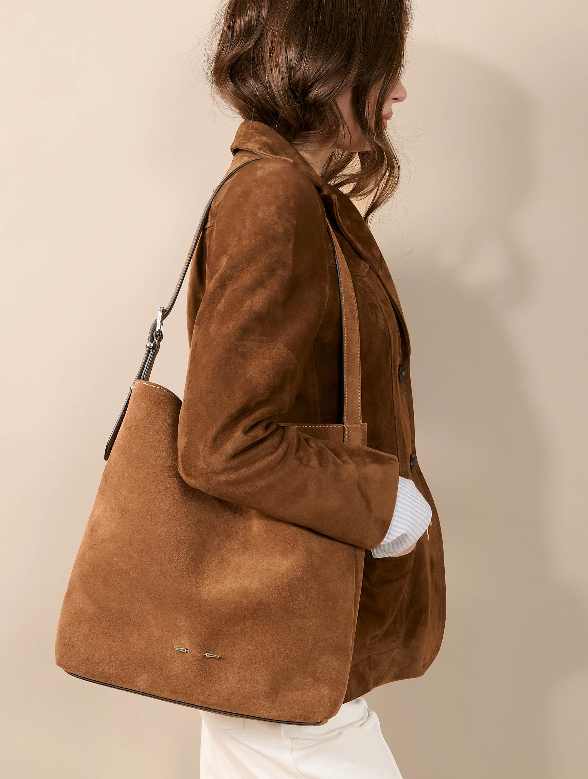 Maroquinerie Femme | Sac "B. Fore" en daim noisette | Barbara Bui ...